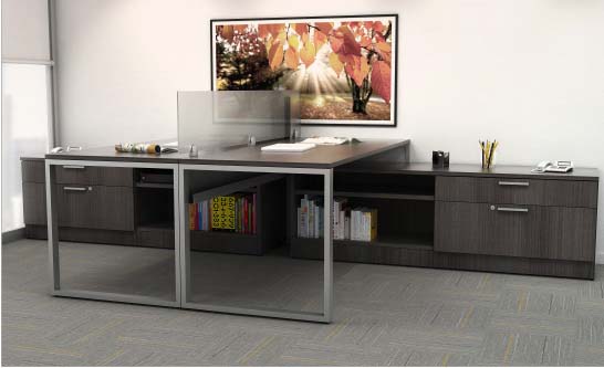 O Leg Desk, Privacy Panel, Collaborative Desk, North York